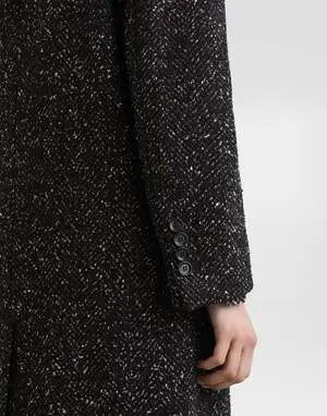 Dolce & Gabbana Oversized Double-breasted Coat In Wool Blend Chevron Coats And Jackets