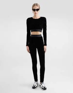 Dolce & Gabbana Cotton Chenille Crop Top With Jacquard Dg Logo