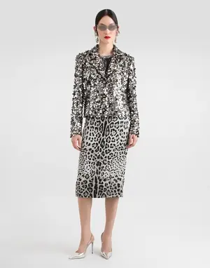Dolce & Gabbana Short Single-breasted Jacket With Sequin Embellisht Blazers