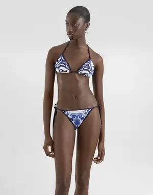 Dolce & Gabbana Majolica Triangle Bikini Set