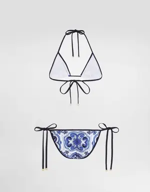 Dolce & Gabbana Majolica Triangle Bikini Set