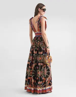 Dolce & Gabbana Carretto-print Long Poplin Dress - Multicolor