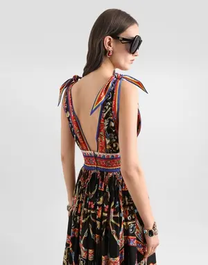 Dolce & Gabbana Carretto-print Long Poplin Dress - Multicolor