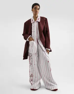 Dolce & Gabbana Double-breasted Jacket In Sartorial Linen Canvas Blazers Multi-colored