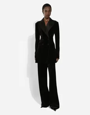 Dolce & Gabbana Double-breasted Velvet Turlington Jacket Blazers