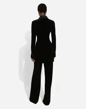 Dolce & Gabbana Double-breasted Velvet Turlington Jacket Blazers