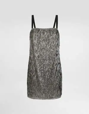Dolce & Gabbana Dress With Embroidered Sequins Dresses - Silver