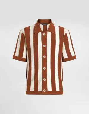 Dolce & Gabbana Striped Knit Shirt Sweaters And Cardigans - Multicolor