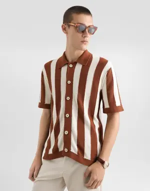 Dolce & Gabbana Striped Knit Shirt Sweaters And Cardigans - Multicolor