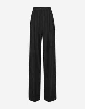 Dolce & Gabbana Flared Pinstripe Wool Trousers - Multicolor