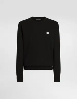 Dolce & Gabbana Cotton Round-neck Sweater With Tag Sweaters And Cardigans - Black