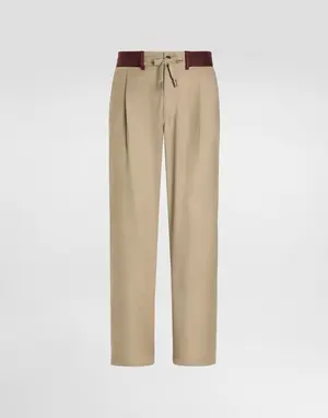 Dolce & Gabbana Wool Canvas Trousers Pants And Shorts - Beige