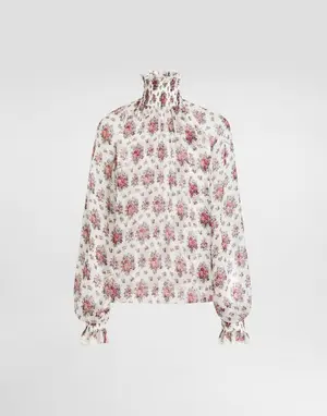 Dolce & Gabbana Floral Print Chiffon Top - Multicolor