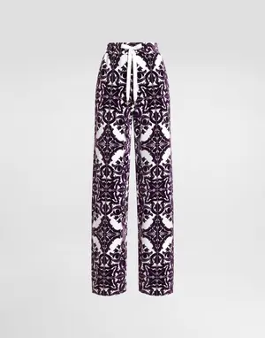 Dolce & Gabbana Majolica-print Trousers Pants And Shorts - Multicolor
