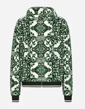 Dolce & Gabbana Zip-up Hoodie With Majolica Sweatshirts Multi-colored - Print