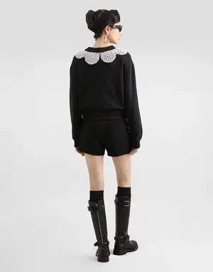 Dolce & Gabbana Sweatshirt With Macramé And Bow Detail