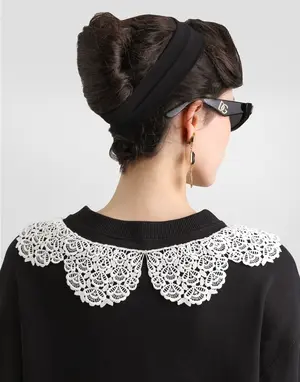 Dolce & Gabbana Sweatshirt With Macramé And Bow Detail
