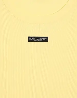 Dolce & Gabbana Ribbed Jersey Tank Top - Yellow