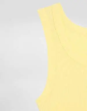Dolce & Gabbana Ribbed Jersey Tank Top - Yellow