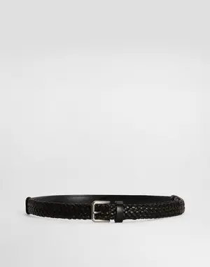 Dolce & Gabbana Calfskin Woven Belt - Black
