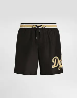 Dolce & Gabbana Medium Swim Boxer Shorts With Logo Detail - Multicolor