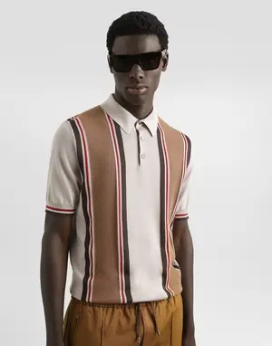 Dolce & Gabbana Satin Silk Polo Shirt Sweaters And Cardigans - Multicolor