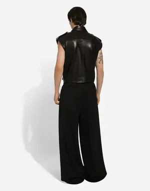 Dolce & Gabbana Leather Vest With Multiple Pockets Coats And Jackets