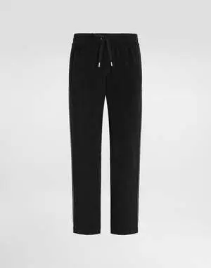 Dolce & Gabbana Cotton Terry Drawstring Trousers - Black