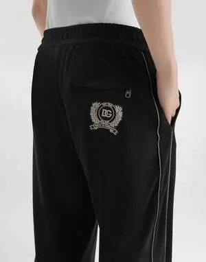 Dolce & Gabbana Cotton Terry Drawstring Trousers - Black