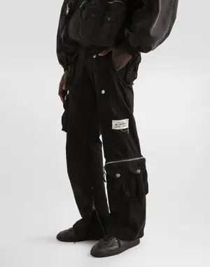 Dolce & Gabbana Waxed Faille Cargo Trousers - Black