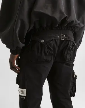 Dolce & Gabbana Waxed Faille Cargo Trousers - Black