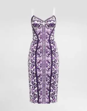 Dolce & Gabbana Majolica Print Midi Dress - Multicolor