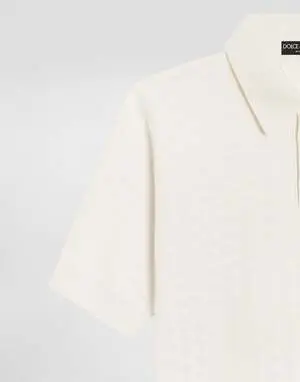 Dolce & Gabbana Micro-dot Stitch Silk Polo Shirt Sweaters And Cardigans