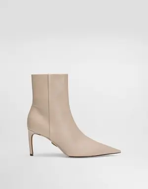 Dolce & Gabbana Devotion Calfskin Ankle Boots Boots And Booties - Beige