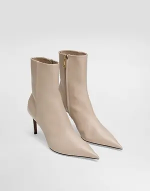 Dolce & Gabbana Devotion Calfskin Ankle Boots Boots And Booties - Beige