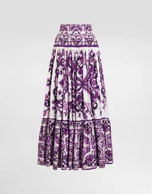 Dolce & Gabbana Majolica-print Long Skirt Skirts - Multicolor