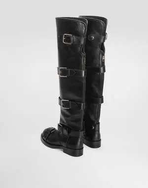 Dolce & Gabbana Horse Leather Buckled Boots - Black
