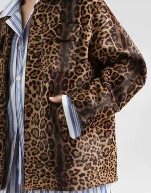Dolce & Gabbana Leopard-print Pony Shirt Jacket