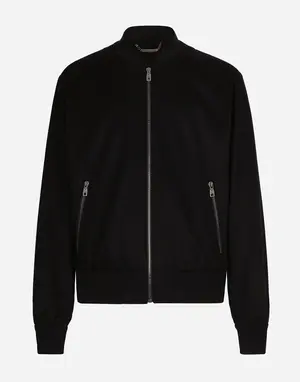 Dolce & Gabbana Cashmere Bomber Jacket Coats And Jackets - Blue