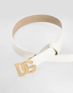 Dolce & Gabbana Patent Leather Belt With Dg Logo Accessories Leather