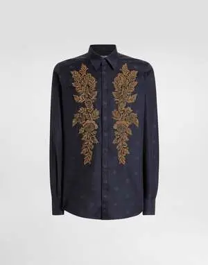 Dolce & Gabbana Logo-print Martini Poplin Shirt Shirts