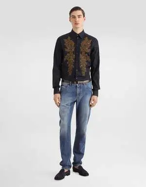 Dolce & Gabbana Logo-print Martini Poplin Shirt Shirts