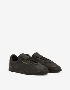 Dolce & Gabbana Perforated Calfskin Saint Tropez Sneakers - Black