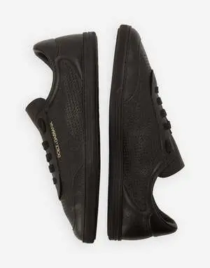 Dolce & Gabbana Perforated Calfskin Saint Tropez Sneakers - Black