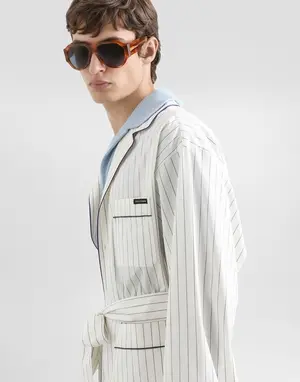 Dolce & Gabbana Striped Poplin Vanity Robe Shirts Multi-colored