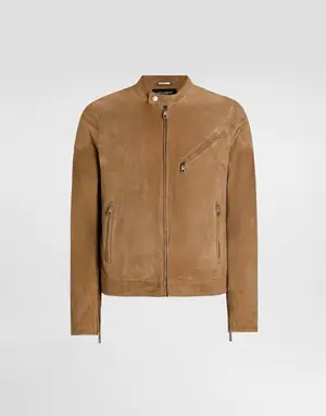 Dolce & Gabbana Lambskin Leather Jacket Coats And Jackets - Beige
