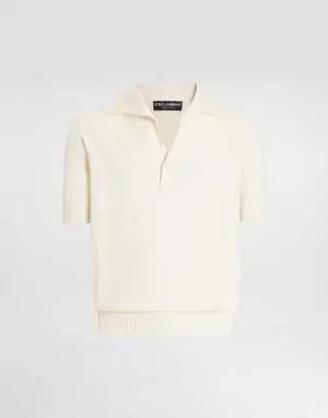 Dolce & Gabbana Cotton Blend Polo Shirt Sweaters And Cardigans - Beige