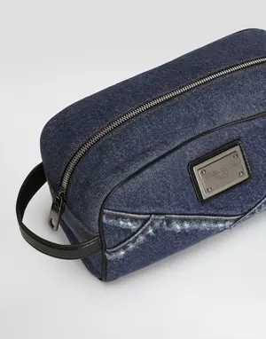 Dolce & Gabbana Denim Patchwork Necessaire Briefcase And Clutches