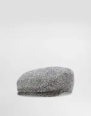Dolce & Gabbana Shetland Chevron Flat Cap Hats And Gloves - Multicolor