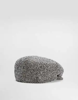 Dolce & Gabbana Shetland Chevron Flat Cap Hats And Gloves